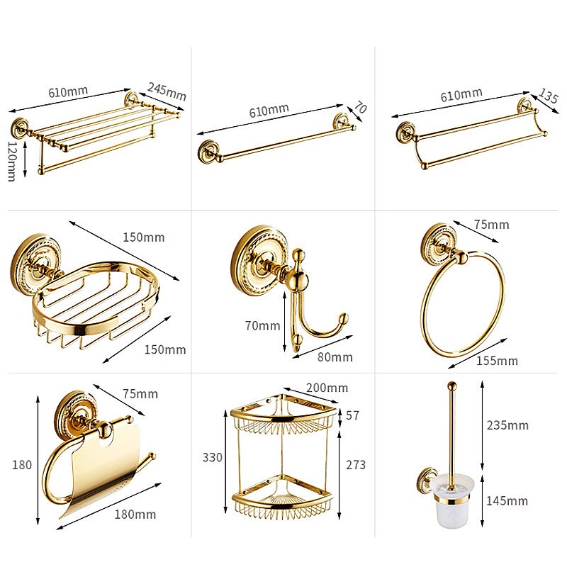 European style Gold-plated bathroom pendant,golden... – Grandado