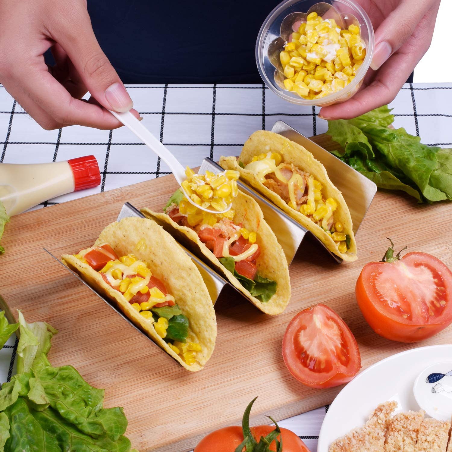 2Pcs Stainless Steel Taco Holder BPA Free Easy Fil... – Grandado