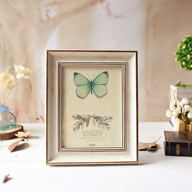 European Retro Wooden Photo Frame Set-up Photo Fra... – Vicedeal