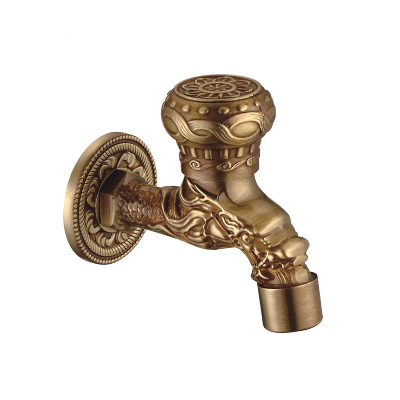 Outdoor Faucet Carved Wall Mount Brass Antique Gar... – Vicedeal