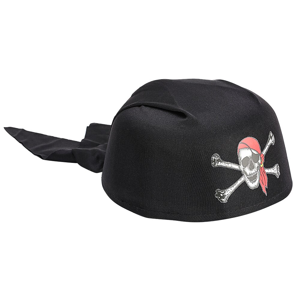 Caribbean Pirate Hat Red Hood Skull Scarf Cap Hall... – Grandado