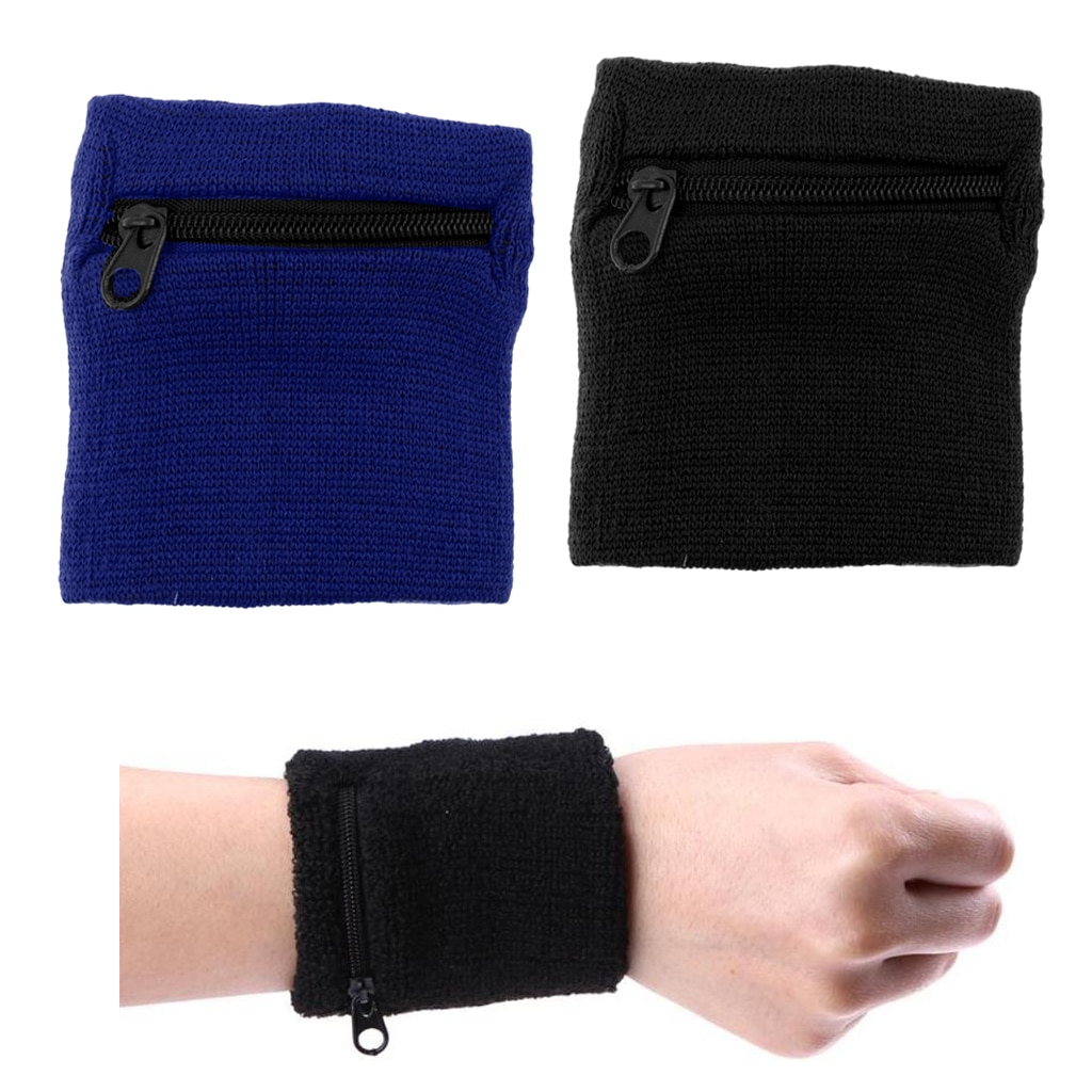 2Pcs Unisex Sports Wristbands Wrist Wrap Wallet Sw... – Grandado