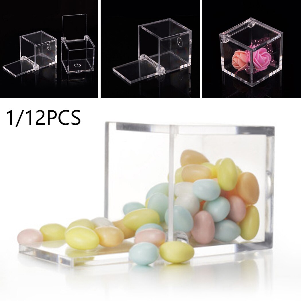 1/12Pcs Transparent Clear Plastic Candy Box Birthd... – Vicedeal