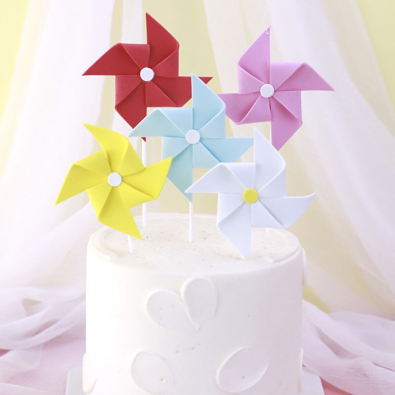 Birthday Cake Topper Colorful Windmill Birthday Ac... – Grandado