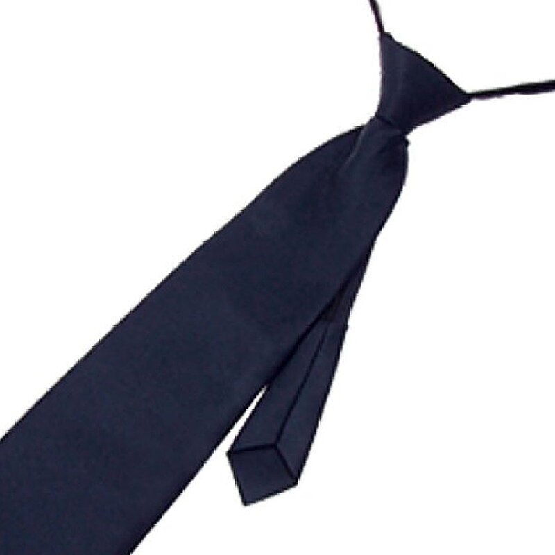 Män mörkblå polyester slips-up blixtlås slips – Grandado