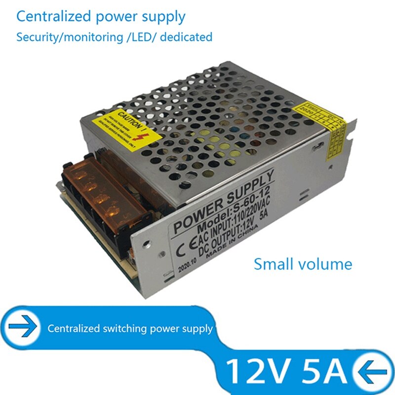 12V 5A Schakelaar Voeding 60W Licht Transformator ... – Vicedeal