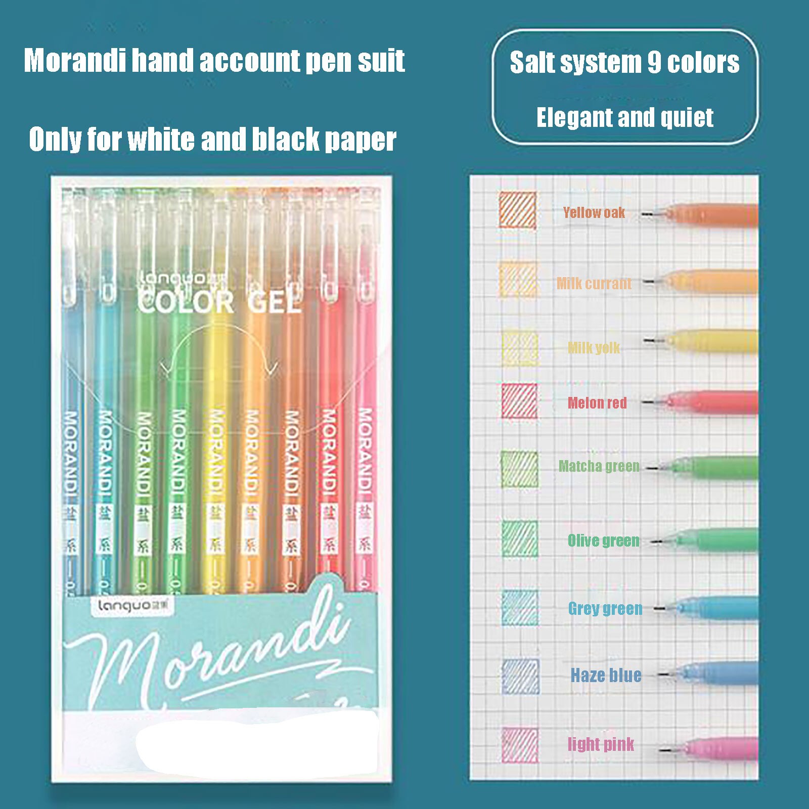9pcs Morandi Gray Pens Set Multi Color Gel Ink Pen... – Vicedeal