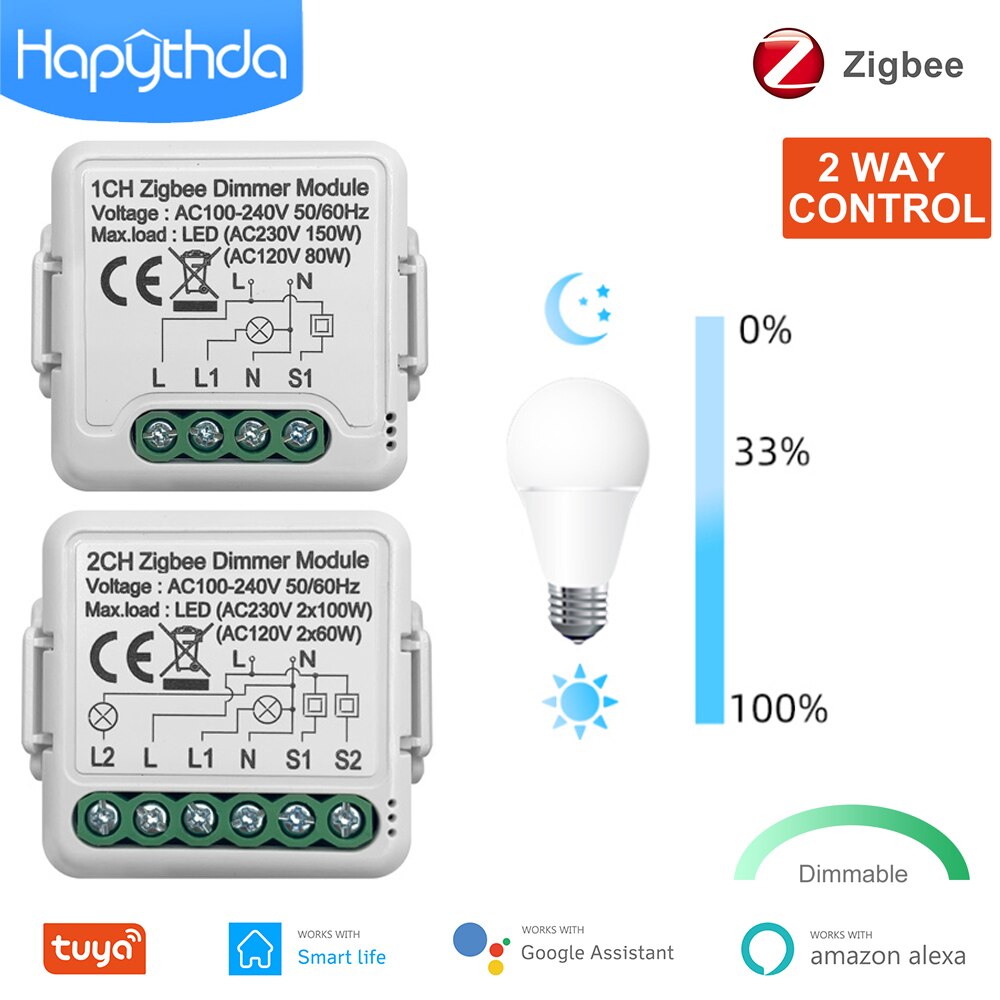 Hapythda Zigbee Wifi Dimmer Module 2 Weg Control D... – Vicedeal