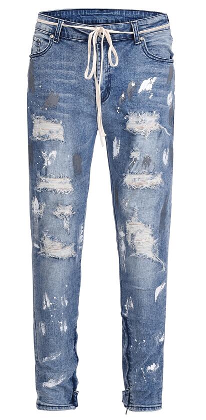 Herrkläder jeansbyxor rock splash-ink stretch dist... – Vicedeal