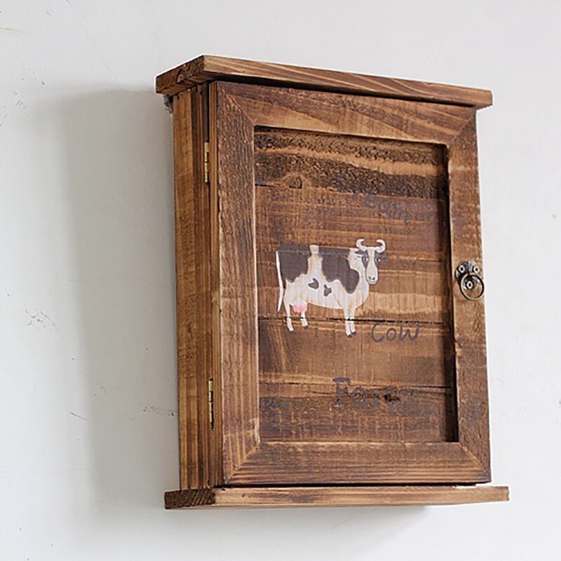 Cow Pattern Retro Box Vintage Home Decor Wall Hang... – Grandado
