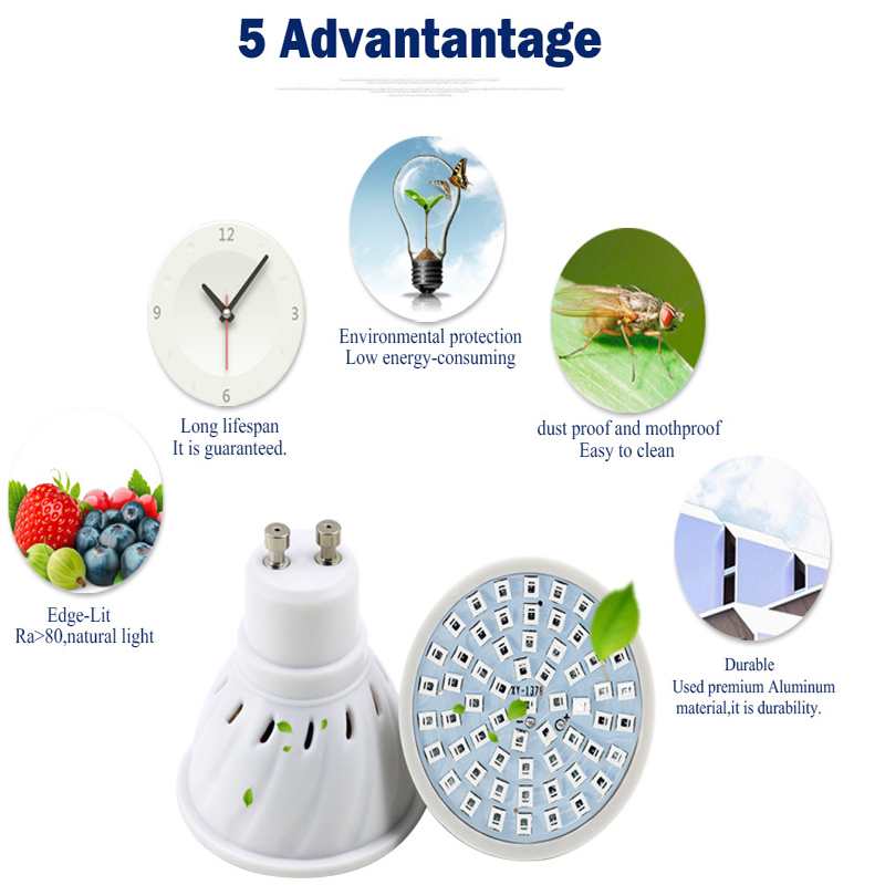 LED Plant Grow Light Bulb E14 E27 GU10 MR16 SMD 28... – Grandado