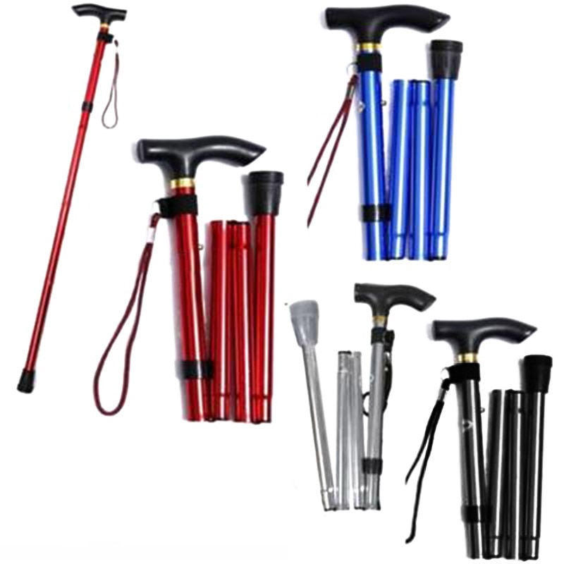 Aluminum Alloy Walking Stick T Grip Adjustable Fol... – Vicedeal