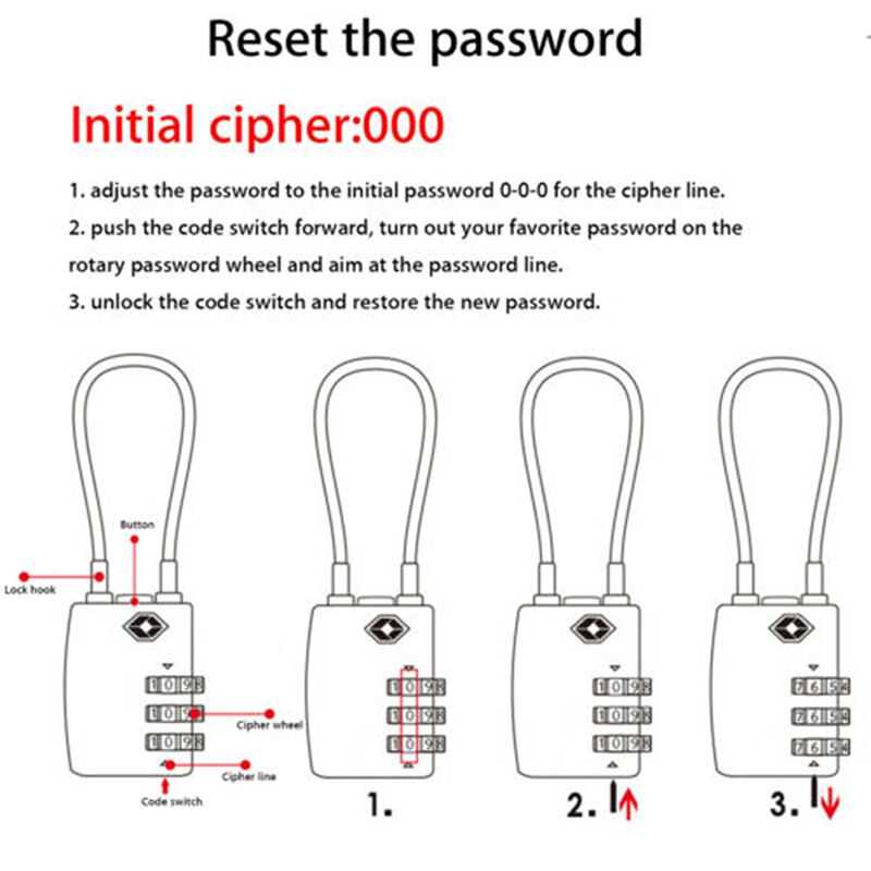 2Pcs/Set 3 Digit Black Luggage Lock Number Lock Lu... – Vicedeal