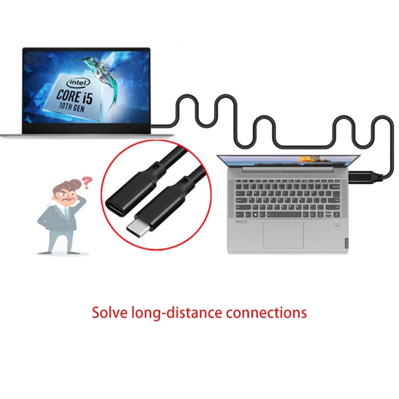 100w pd 5a usb 3.1 type-c skjøtekabel 4k 60hz usb-... – Vicedeal