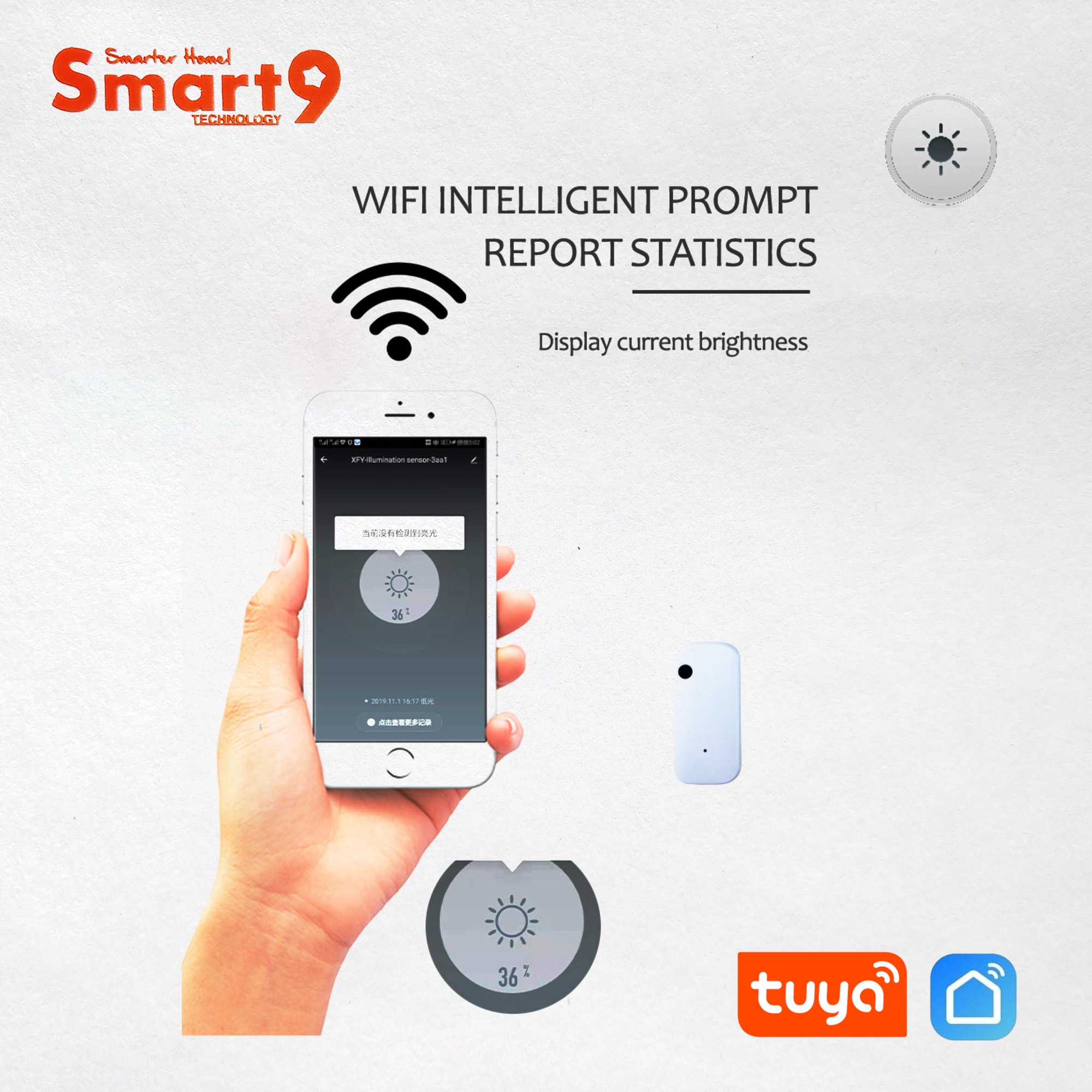 Smart9 Light Sensor Working with Smart Life App, I... – Vicedeal
