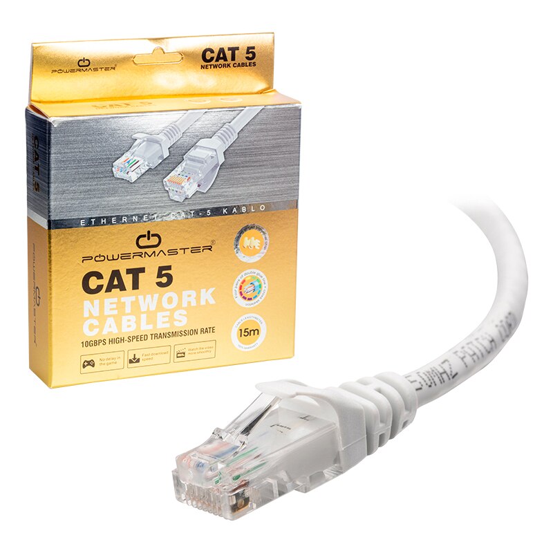 Kabel. CAT5 15 Meter Grijs Boxed Powermaster – Grandado