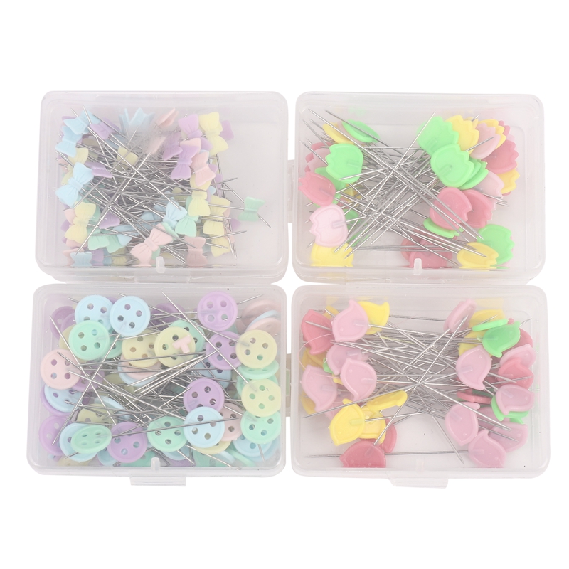 Pack of 300 Pcs Head Pins Flower or Bear Flat Butt... – Grandado