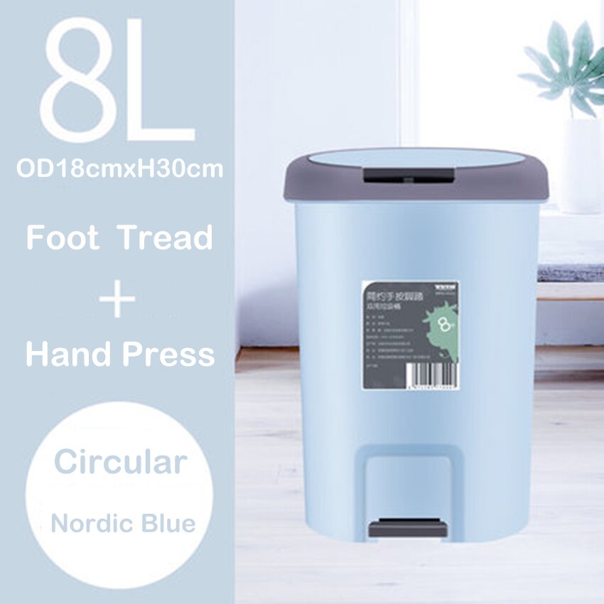 MENEN Rising Pedal Type Plastic Trash Bin with Odo... – Vicedeal