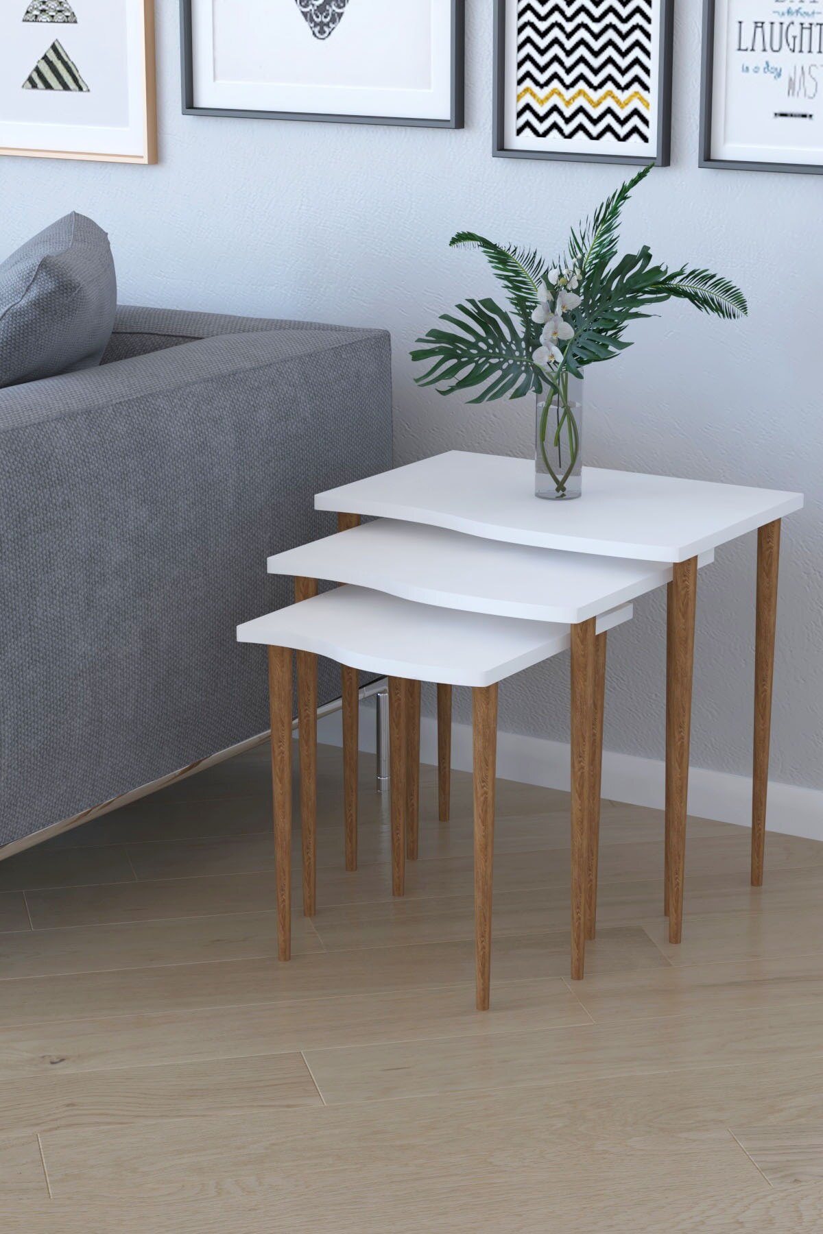 Remaks flag triple nested table tea table-white 3 ... – Vicedeal