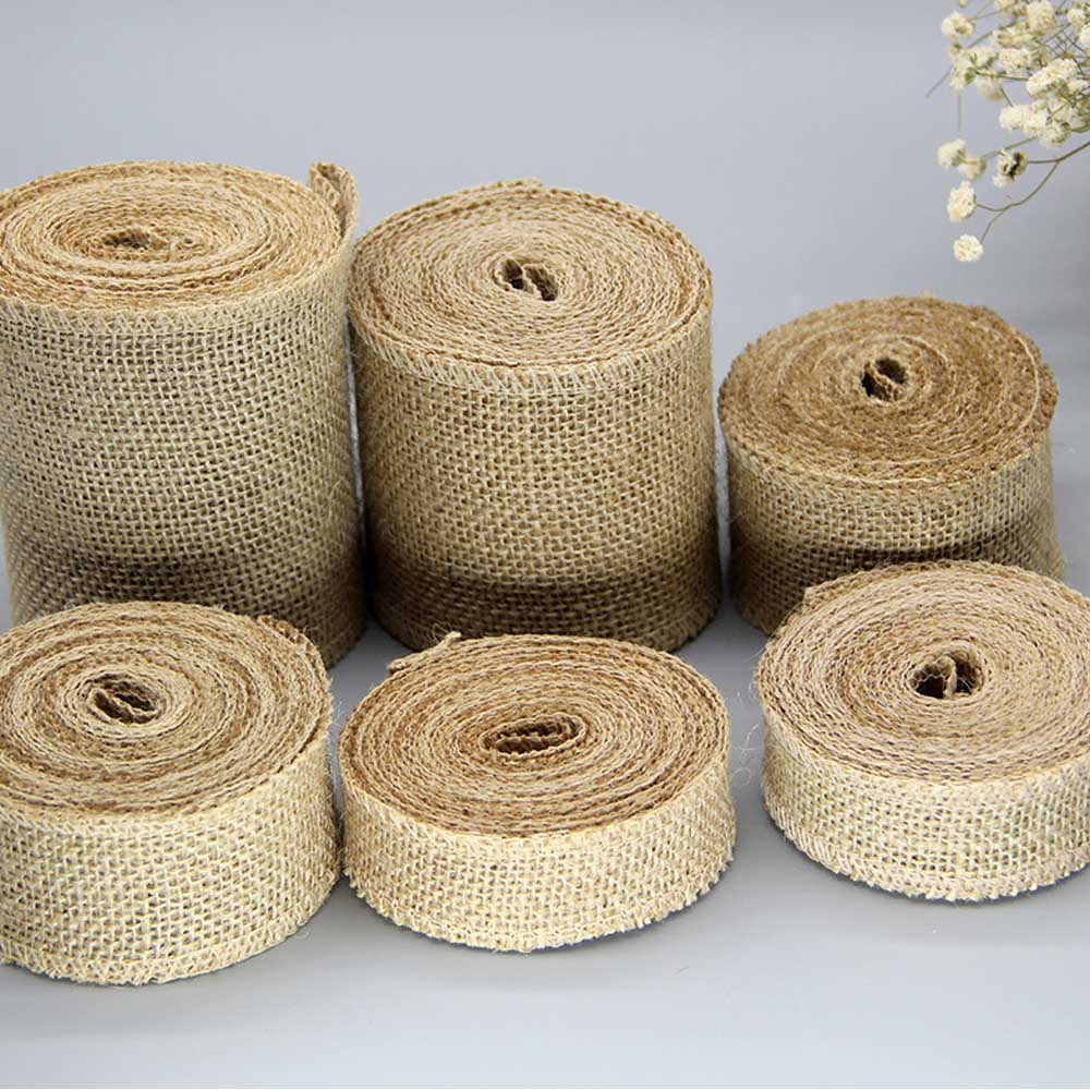 IBOWS 2yards/roll Jute Burlap Ribbon Natural Hemp ... – Grandado