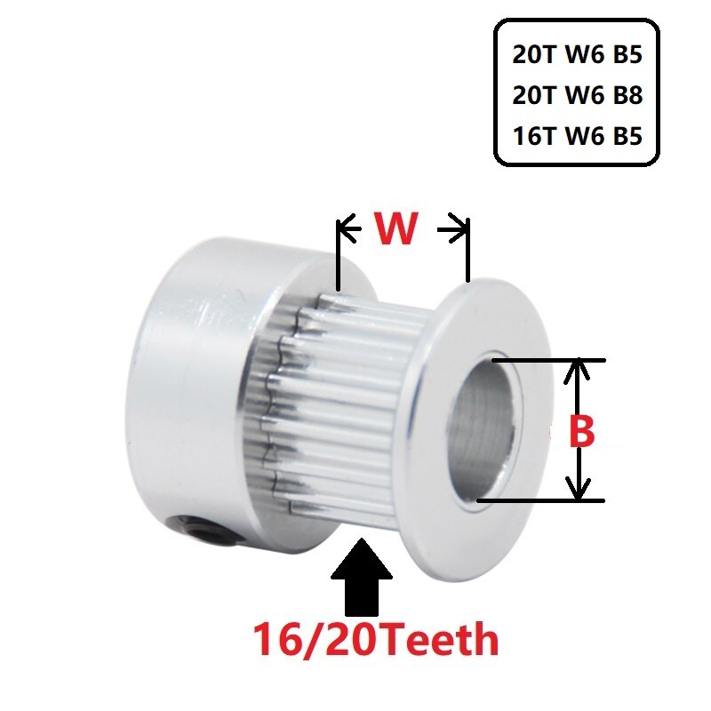 Mega 8Pcs 4Pcs GT2 Timing Katrol 20 Tanden 16 Tand... – Grandado