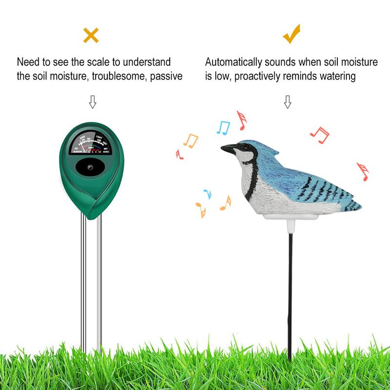 Resin Birds Soil Moisture Meter Monitor Temperatur... – Grandado