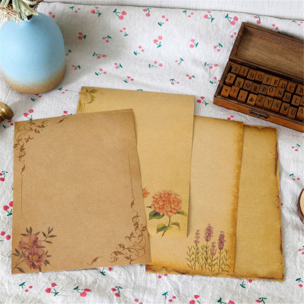 8 Sheets 21x14.5cm Vintage Kraft Paper Writing Let... – Vicedeal