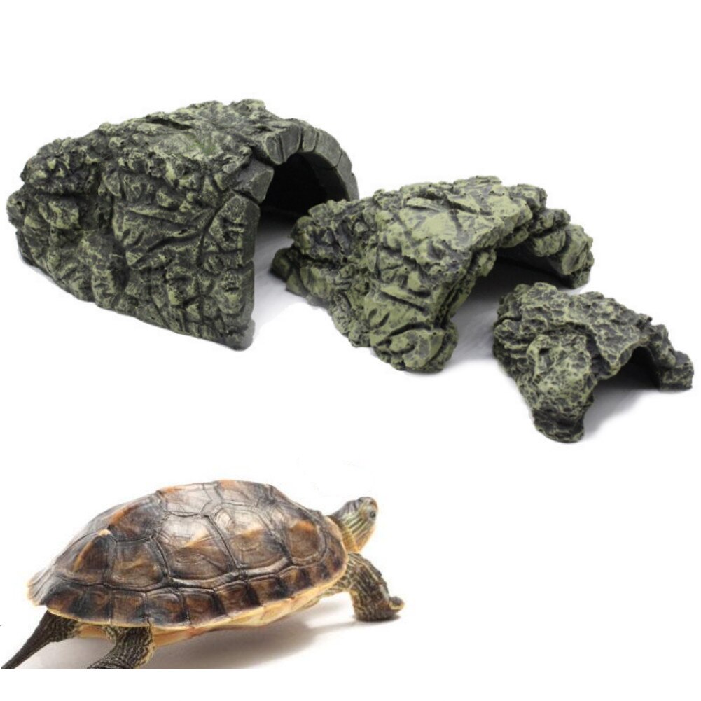 Hiding Cave Aquarium Turtle Reptile Basking Hide H... – Vicedeal