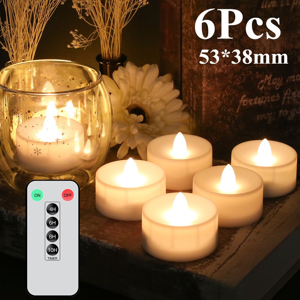 6Pcs Flickering Flame Led Candles w/ Remote Contro... – Grandado