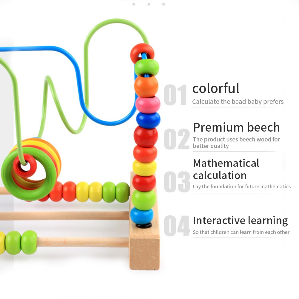 Wooden Labyrinth Game Colorful Large Round Beads f... – Grandado