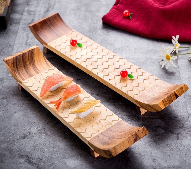 Japan Style Bamboo Sushi Plate Tableware Sashimi P... – Vicedeal