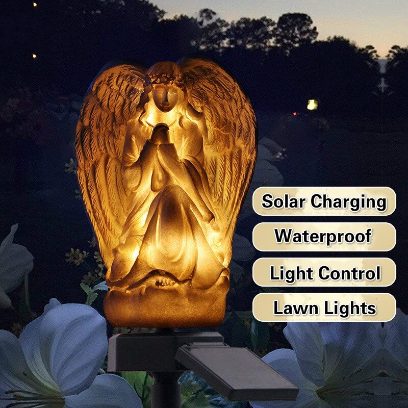 Solar Light Statue Outdoor Waterproof Garden Court... – Grandado