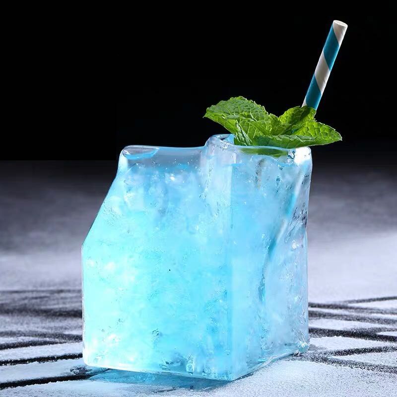 Milk Carton Glass Cup Milk Juice Cold Drink Cup 30... – Vicedeal