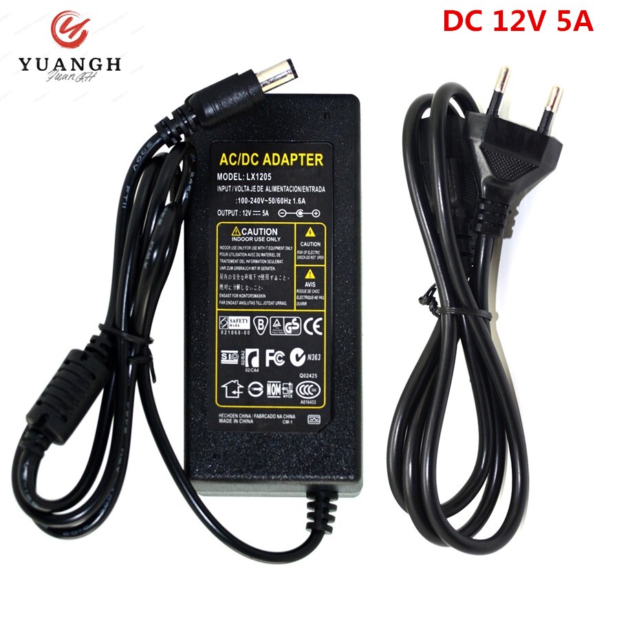 Adaptador de fuente de alimentación CC 12V 5A, ada... – Grandado