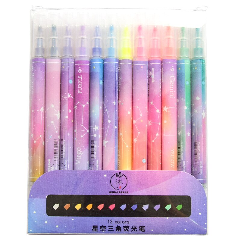 12pcs/set Star Highlighter Marker Spot Liner Pen S... – Vicedeal