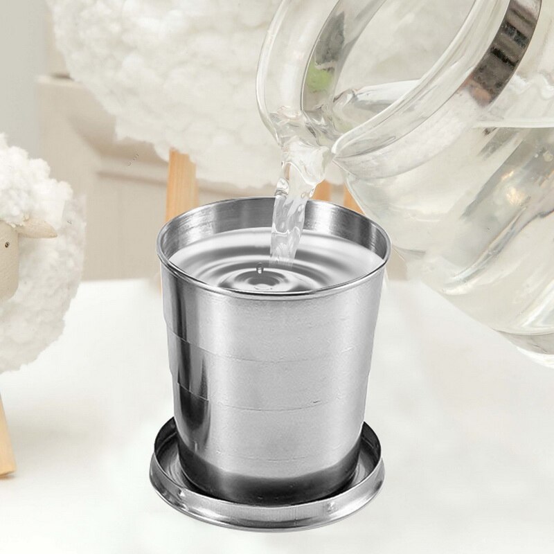Stainless Steel Folding Cup With Keychain Portable... – Grandado