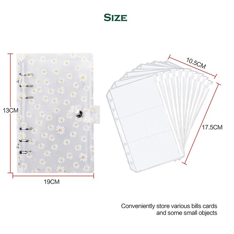 11Pcs A6 Budget Binder PVC 6 Ring Refillable Binde... – Grandado