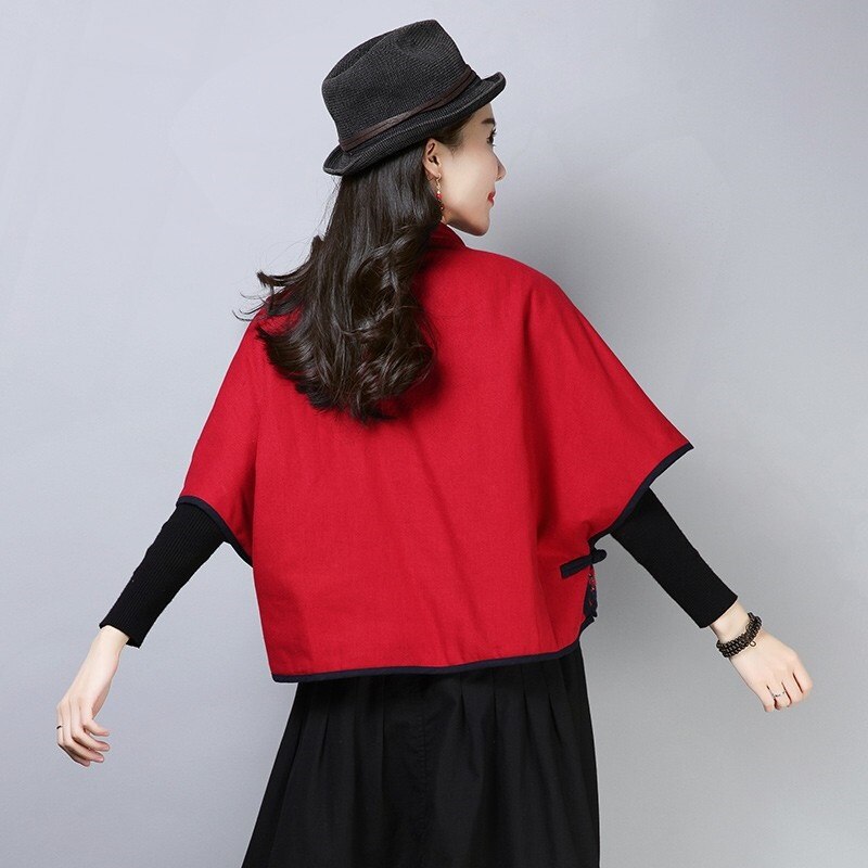 Ladies Chinese Tops Autumn Winter Retro Cape Hanfu... – Vicedeal