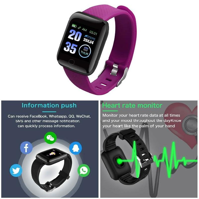 116 PLUS Color Screen Smart Watch Heart Rate Blood... – Grandado 116 PLUS Color Screen Smart Watch Heart Rate Blood... – Grandado