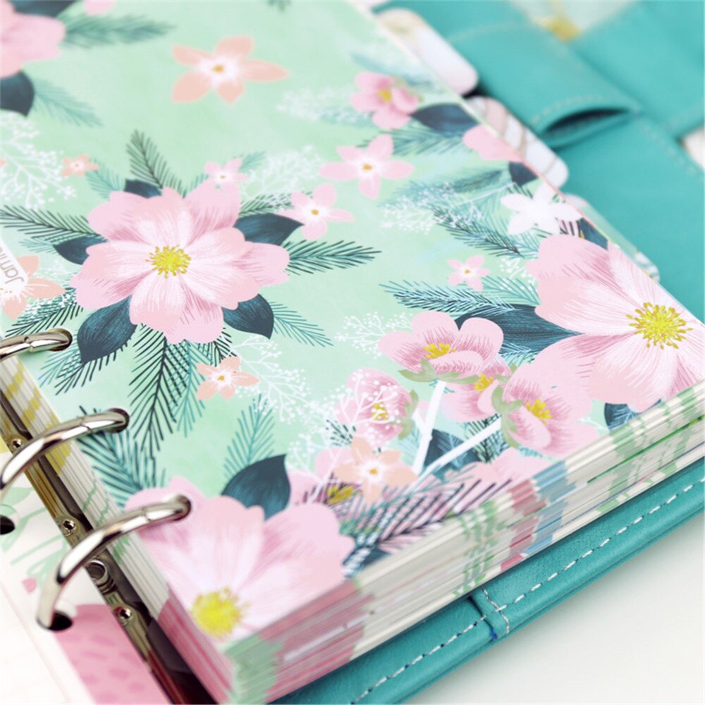 6pcs Floral Loose-Leaf Notebook Dividers A5/A6 Spi... – Grandado
