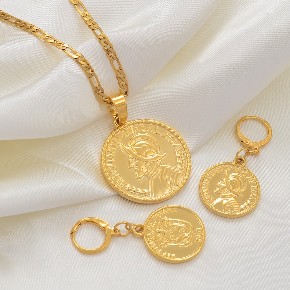 Anniyo Panama Pendant Necklace Earrings Set for Wo... – Grandado