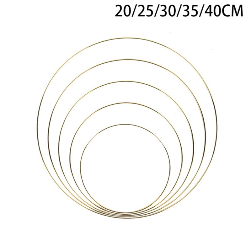 5Pcs 15-40cm DIY Metal Wreath Iron Circle Round Ri... – Grandado