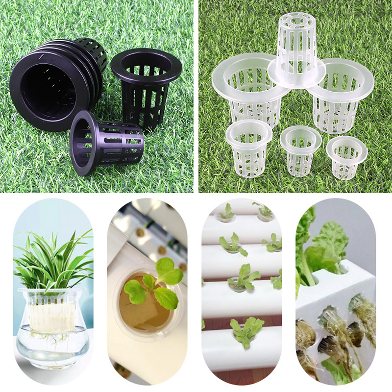 Slotted Garden Mesh Cups Angoily 50pcs Hydroponic Nursery Baskets ...
