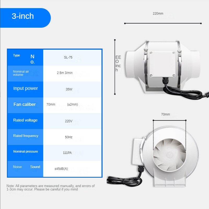 3/4/5/6Inch Industriële Uitlaat Fans Stille Pijp D... – Grandado
