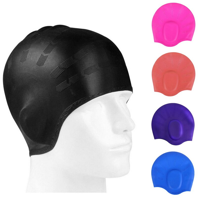 Adults Swimming Caps Men Women Long Hair Waterproo... – Vicedeal