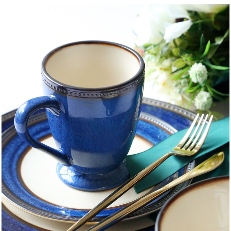 European Style Blue Ceramics Tableware Combination... – Grandado