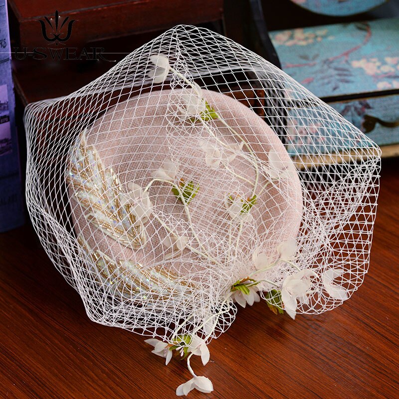 Retro Linen Mesh Hat Headdress Wedding Party Hat f... – Grandado