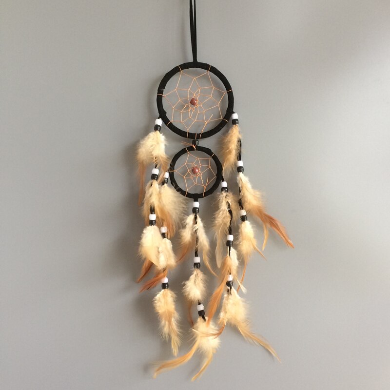 Dubbele Ring Dream Catcher Veer Auto Muur Opknopin... – Grandado