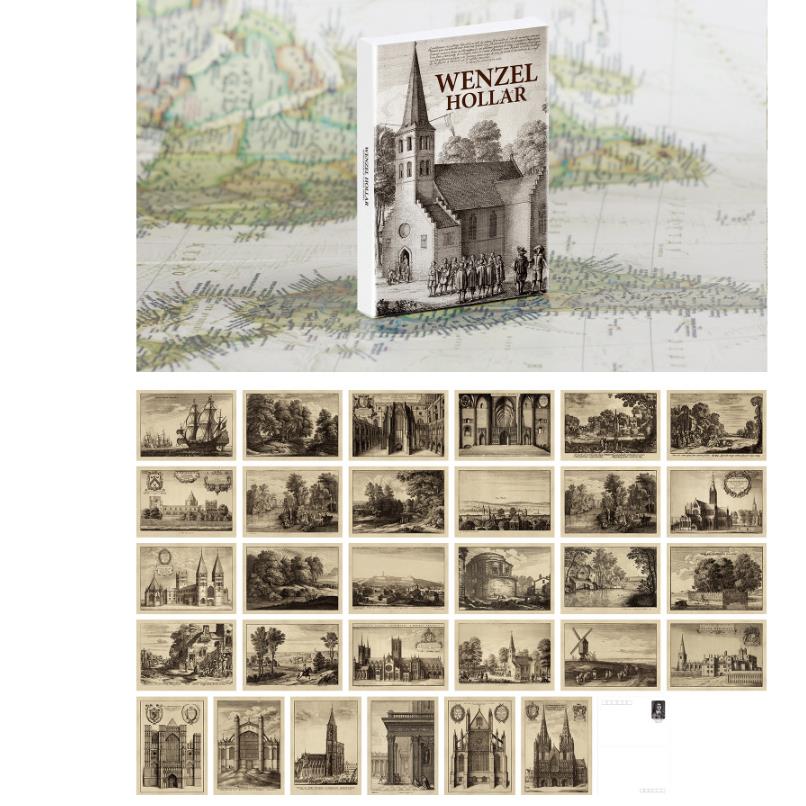 30 Teile/satz Wenzel Hollar Postkarte eins Stil Gr... – Grandado