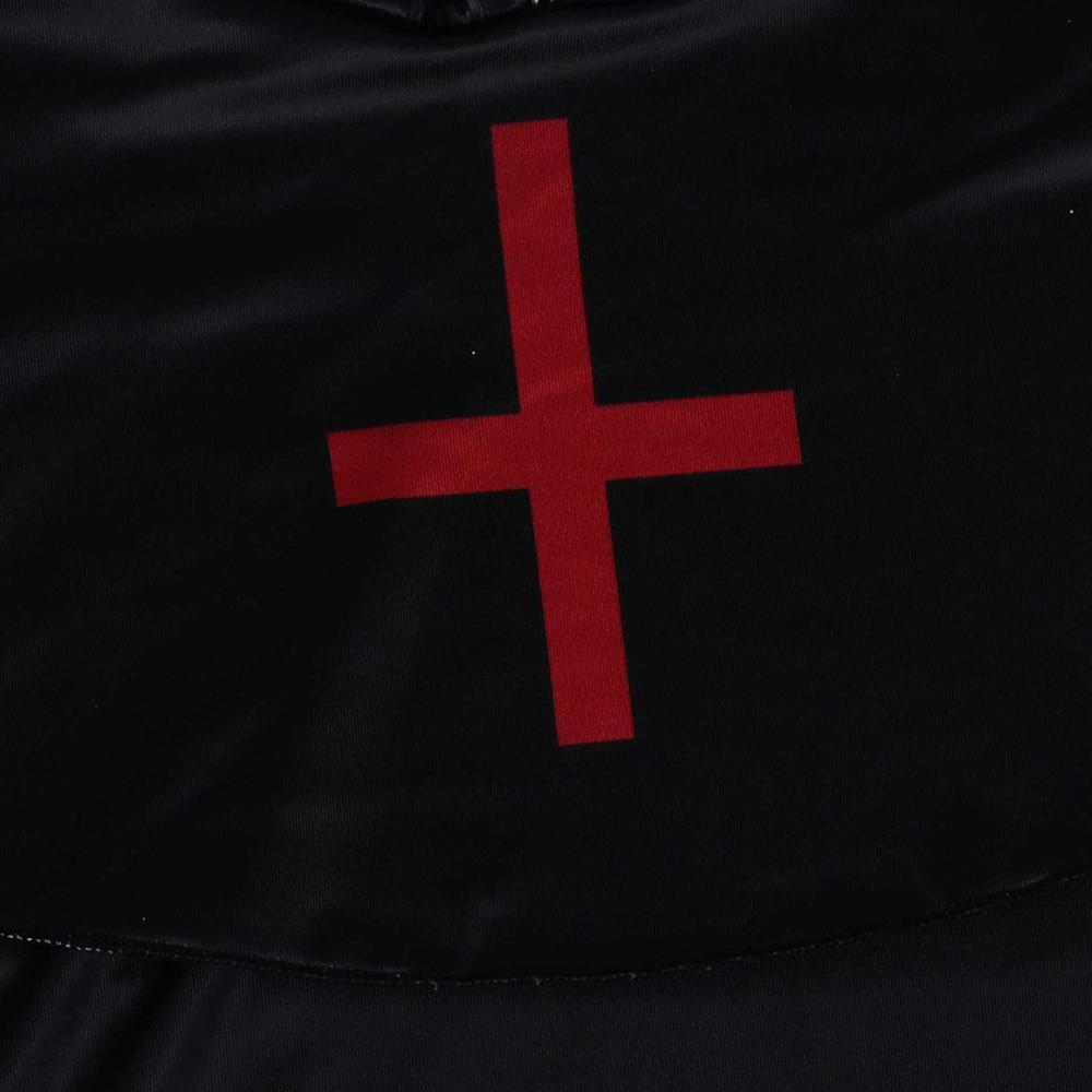 Medieval Cross Cosplay Costume Black Robe Monk gri... – Grandado